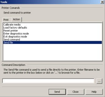 Using Printer Tools on the Zebra Setup Utilities
