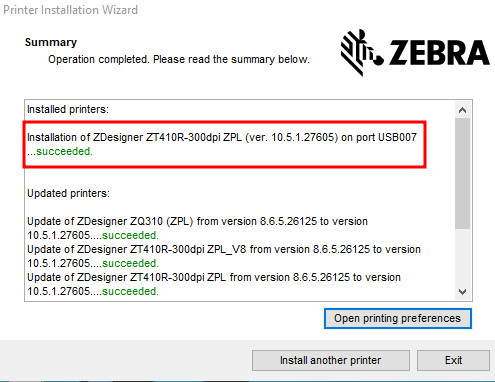Install Zebra Printer Using Driver v10