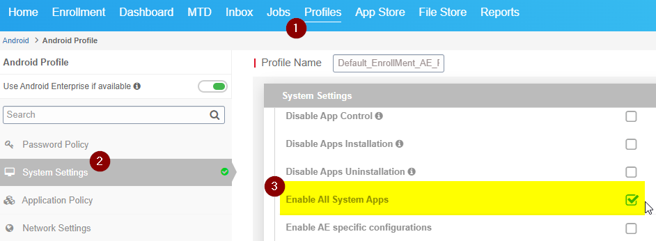 Enable StageNow Application on Android Devices