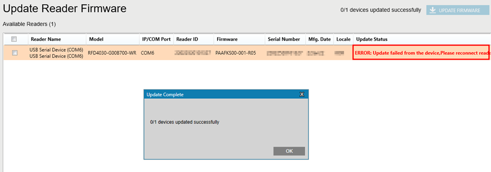 123RFID Desktop: RFD40 Firmware Update Error
