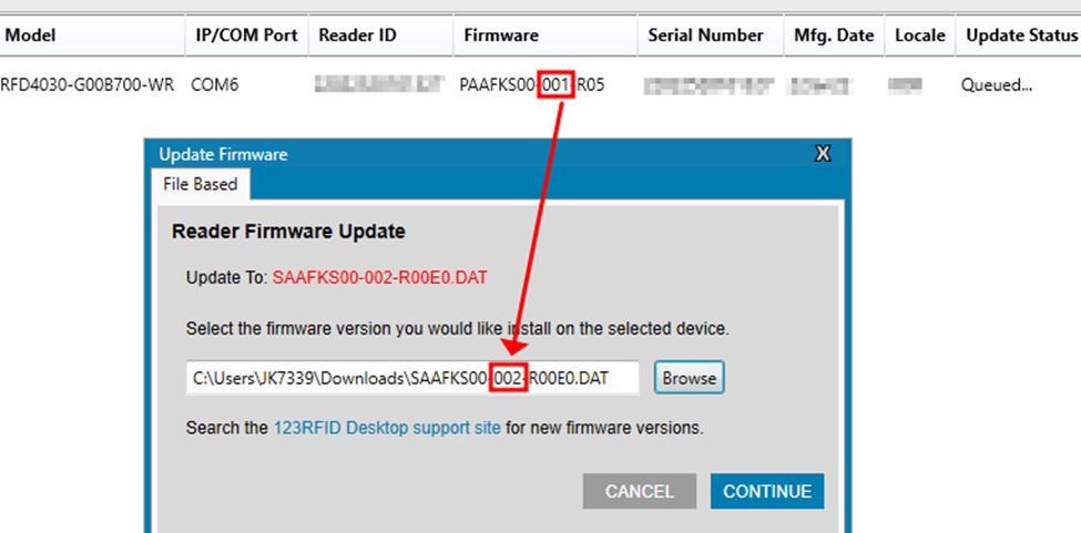 123RFID Desktop: RFD40 Firmware Update Error