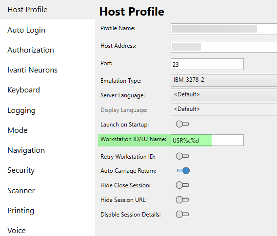 Velocity: 5250/3270 ID de poste de travail/nom LU Variables génériques utilisées avec la version ...
