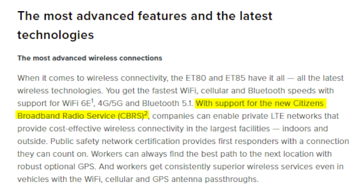 ET85: The CBRS FirstNet Band 14 Support