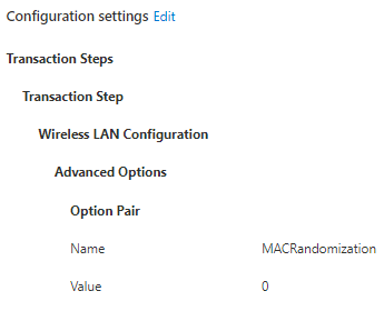 Disable MAC Randomization via MDM/EMM OEMConfig 11.5.x.x