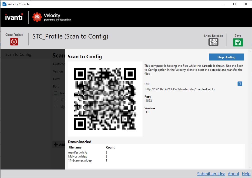 Velocity: Deploy Profile Using Scan to Config