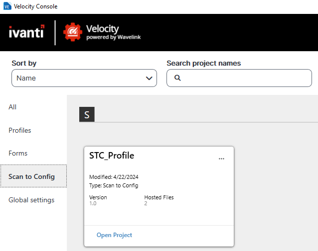 Velocity: Deploy Profile Using Scan to Config