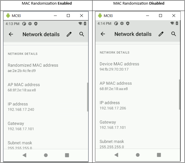 Disable MAC Randomization via MDM/EMM OEMConfig 11.5.x.x