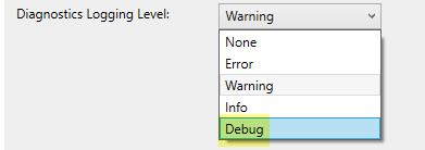 Velocity: Default logging Level change starting with v2.1.20