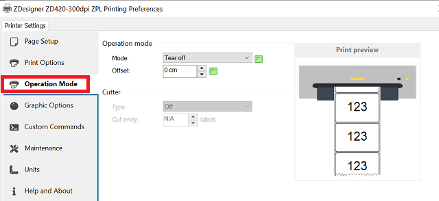 Configure or Modify Basic ZDesigner Driver Version 8 Settings
