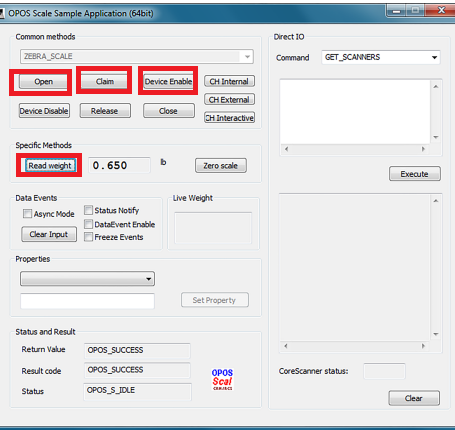 MP7000 Scale OPOS Sample Application over USB