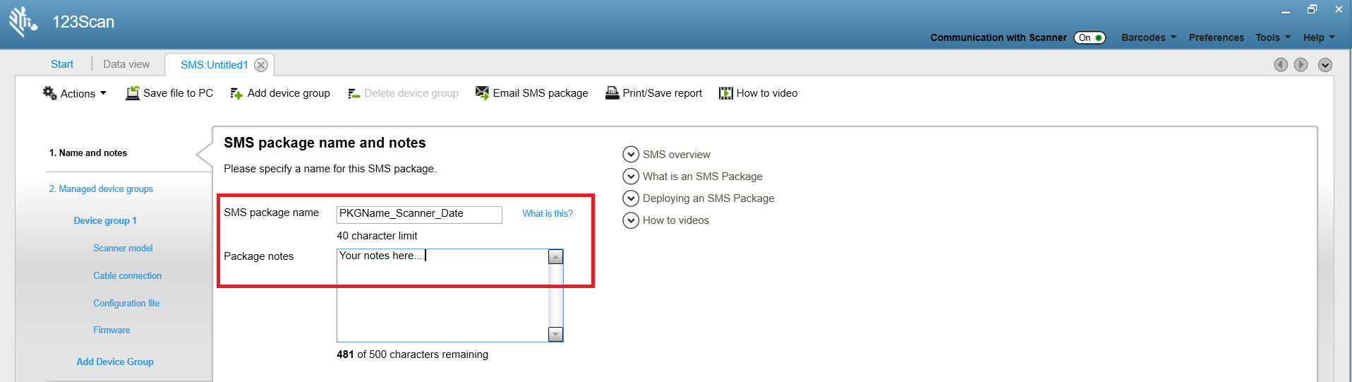 Creating and Deploying SMS Package for Zebra Scanners