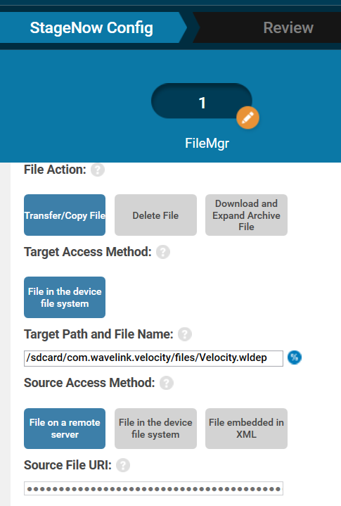 Deploying Velocity Profile Using StageNow