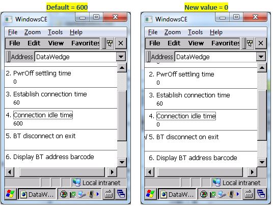 Configure Bluetooth Scanner Connection Idle Timeout on CE
