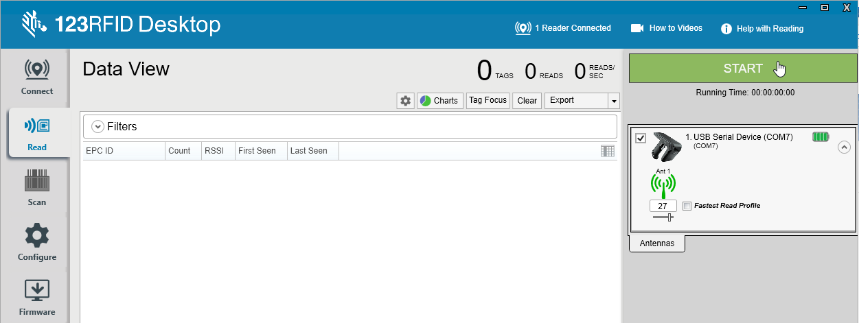 RFD40: Reading Tags Using 123RFID Desktop