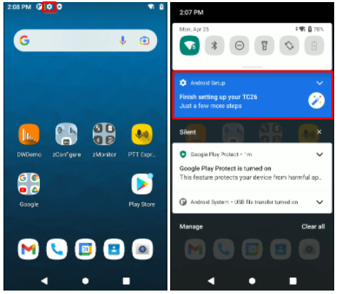 Disable the "Android Setup - Finish Setting up" Notification