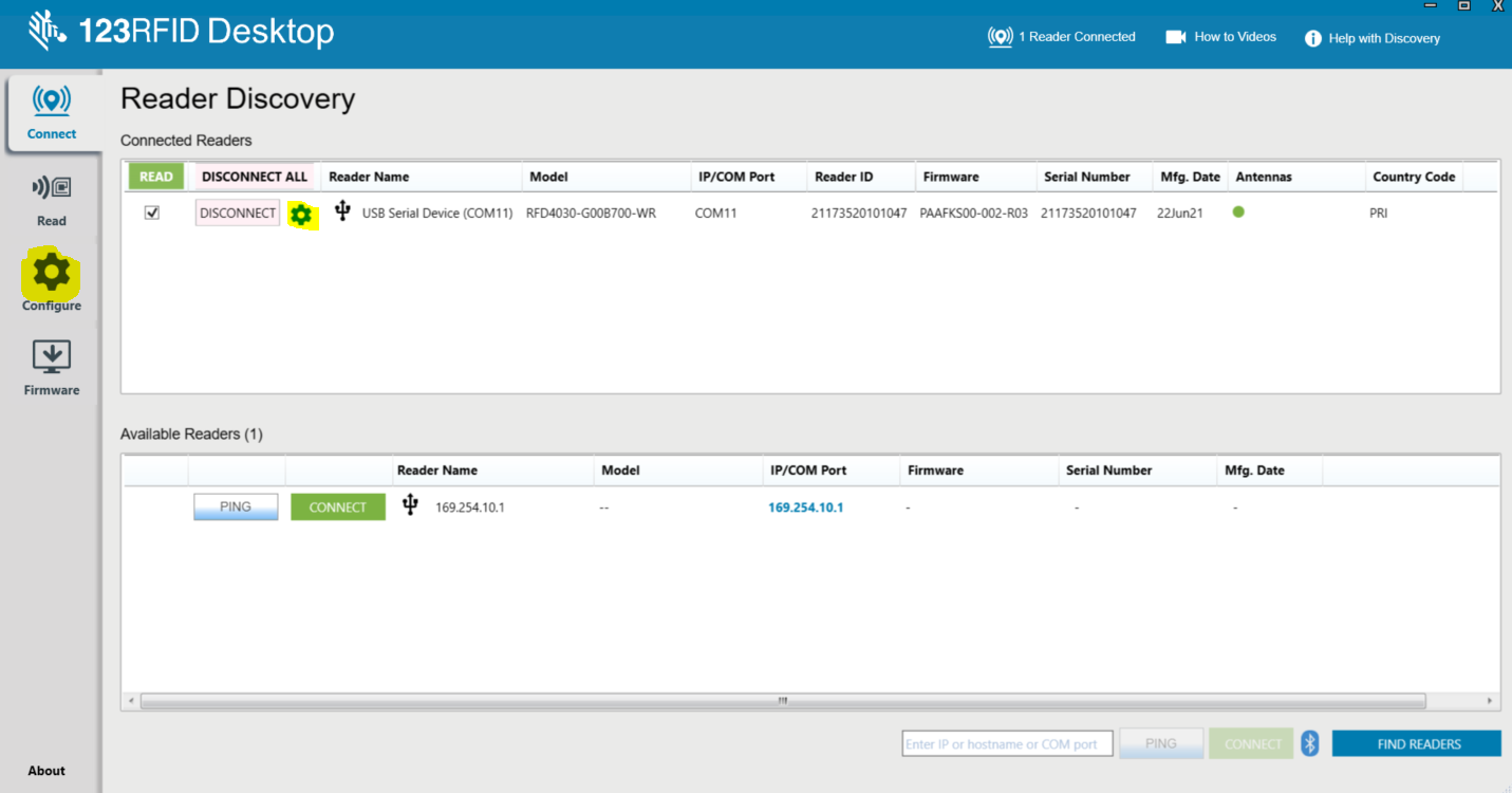 Redefinição de fábrica RFD40