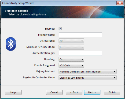 Configure Bluetooth Setup Using The Zebra Setup Utilities