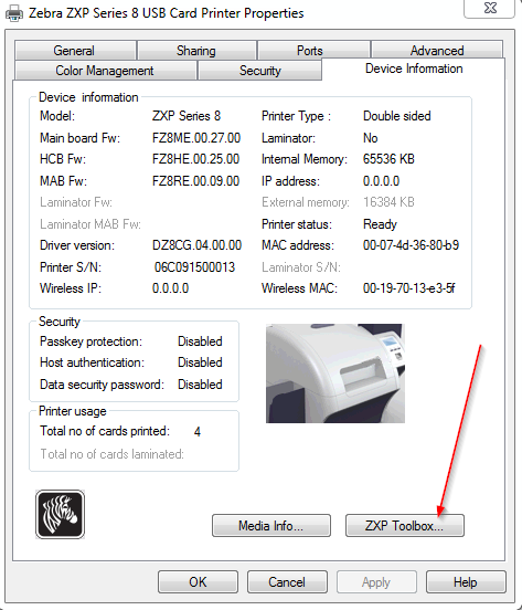 Checking Driver and Firmware Version for Zebra Card Printers