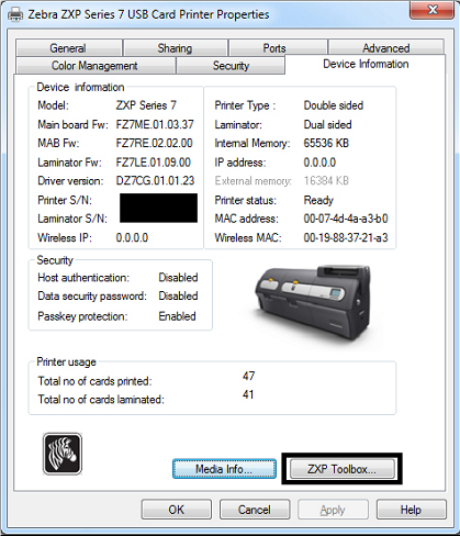 Printing a Settings Self Test Card
