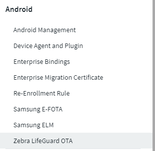 Setup OTA in SOTI MobiControl Console