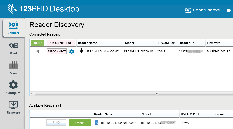 Actualización De Firmware RFD40 Mediante 123RFID Desktop