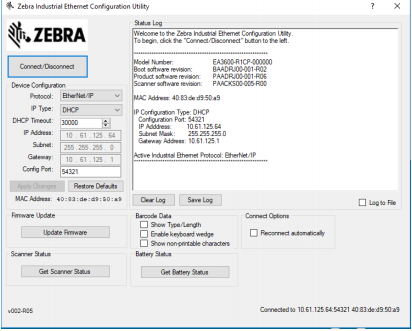 EA3600 Utilisation de l utilitaire de configuration Zebra Industrial ...