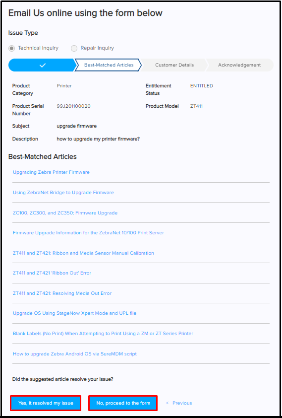 Site Guide: Create Case Online Submission Form