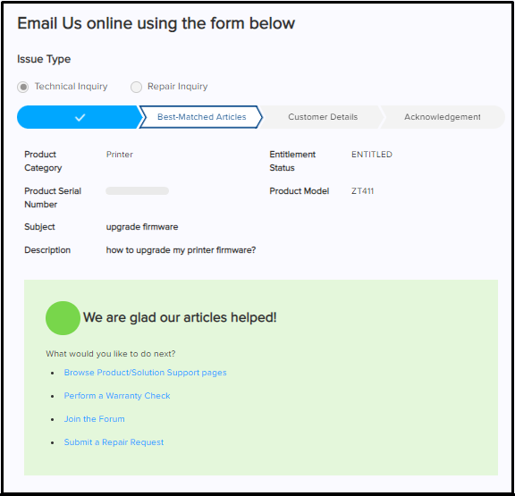 Site Guide: Create Case Online Submission Form