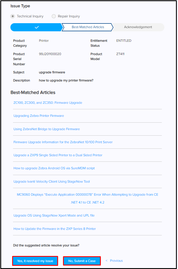 Site Guide: Create Case Online Submission Form