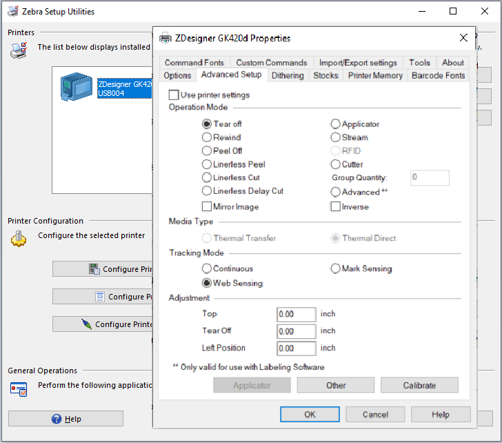 Zebra Setup Utilities Install A Usb Driver Or A Network Driver Using