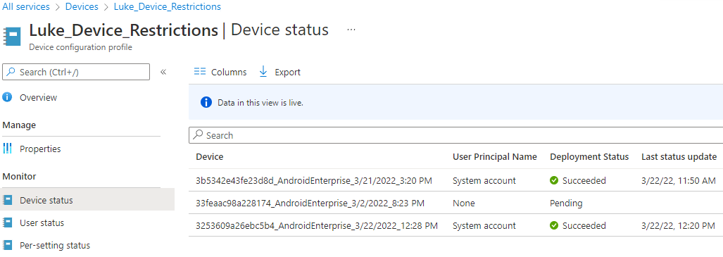 Microsoft Intune을 통해 시스템 알림 및 정보 활성화