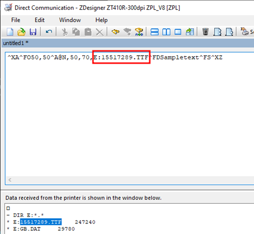 Zdesigner V8을 통해 Windows 글꼴을 프린터로 다운로드