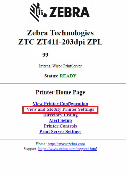 Set Zebra Printer's Web GUI Credentials