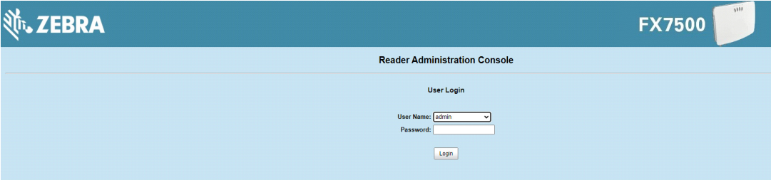 Credencial de inicio de sesión predeterminada para el lector fijo RFID ...