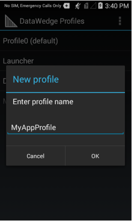 Создание профиля DataWedge для стороннего приложения