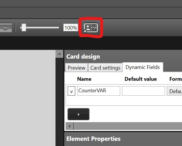 CardStudio 2.0 を使用して動的カウンターを作成する