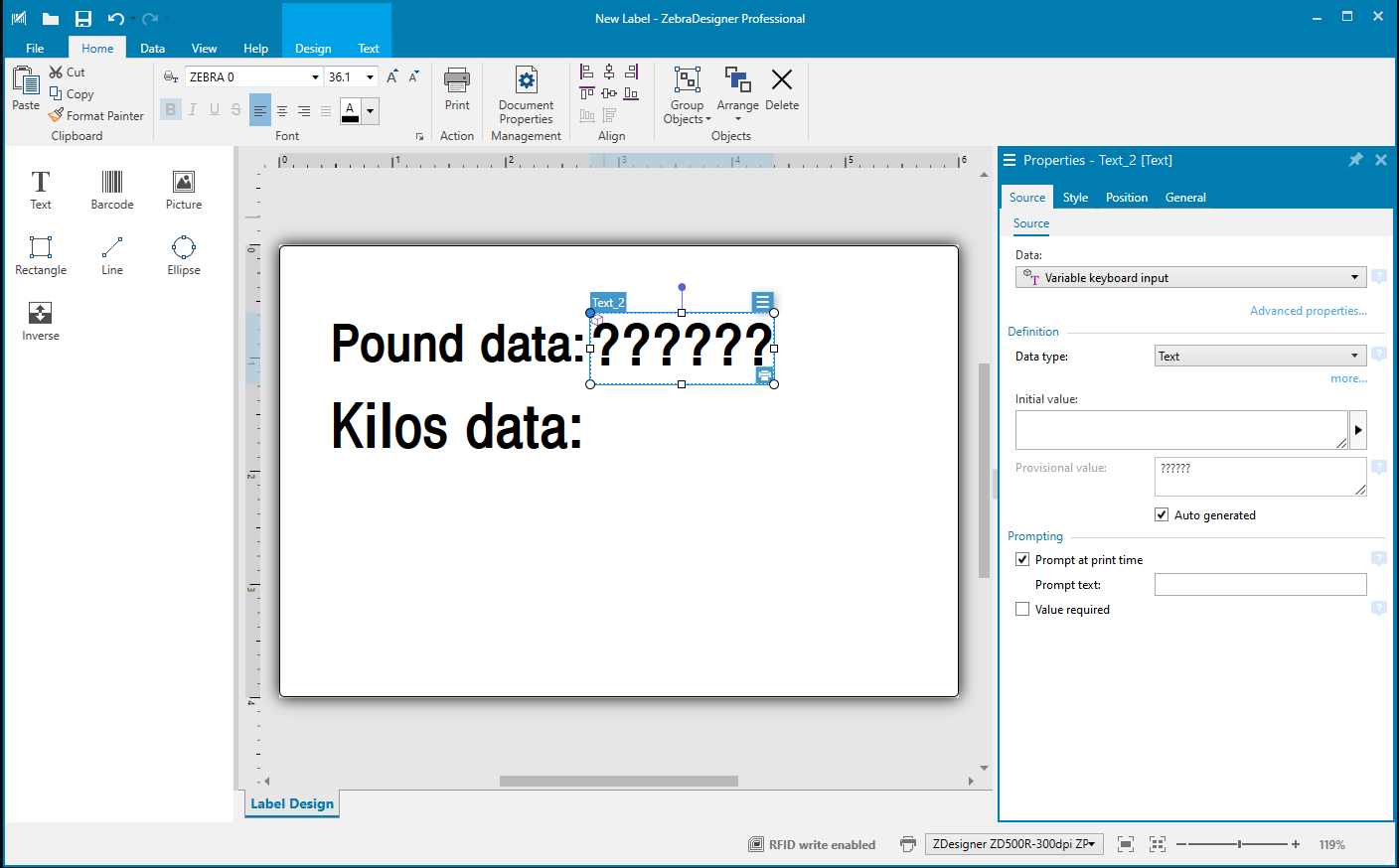 ZebraDesigner 3 Professional: Simple Unit Conversion with VB Script