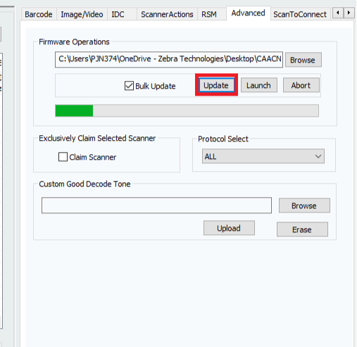 Escáner Zebra : Cómo actualizar Cradle con SDK