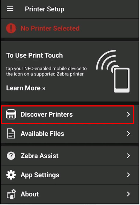 Wireless Configuration Using Zebra Printer Setup Utilitiy App
