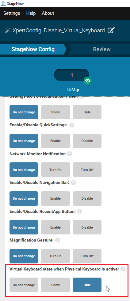 Disable Virtual Keyboard Using StageNow