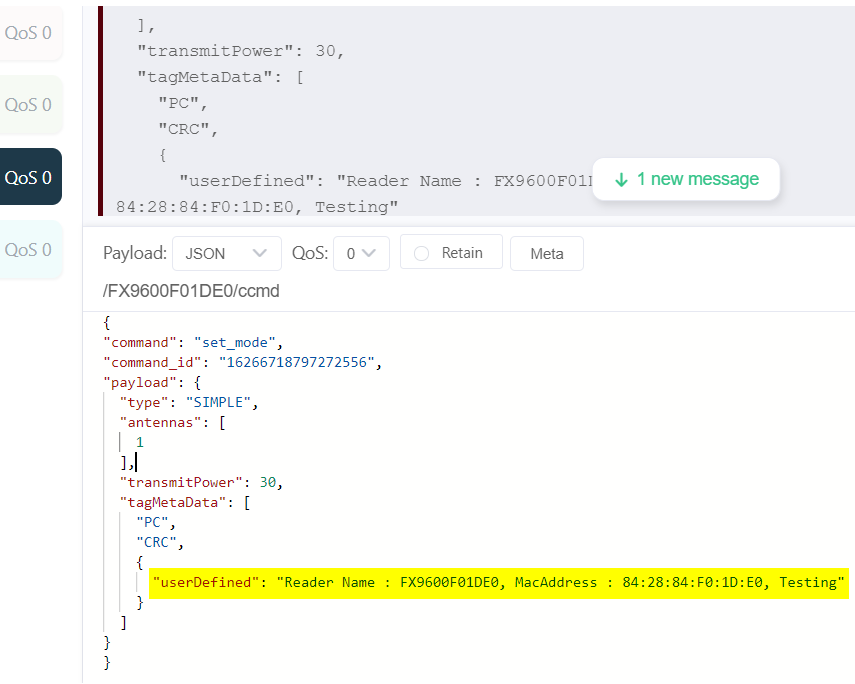FX Series Fixed Reader: Using the "userDefined" Field in the Operating ...