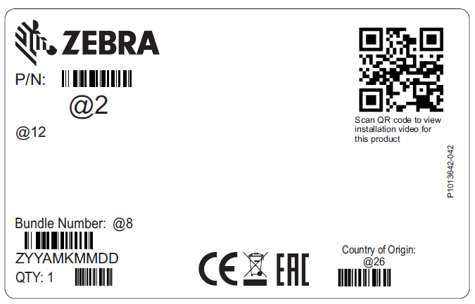 Instructions du kit d'installation pour les imprimantes ZT231, ZT211, ZT111