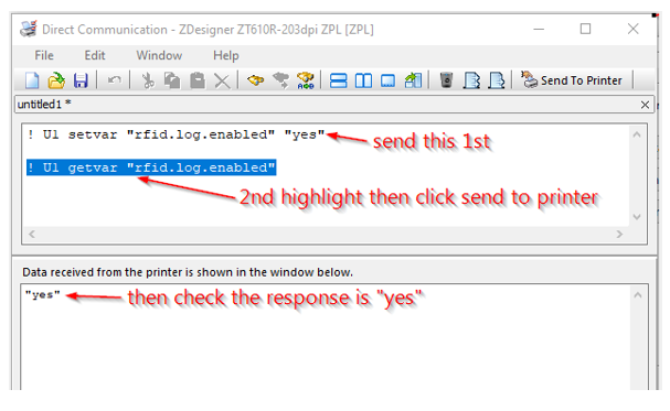 Enable And Retrieve Rfid Data Log Using Zebra Setup Utilities