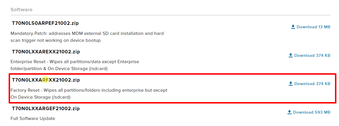 Setting a TC70 Android Device to a Factory Default Settings