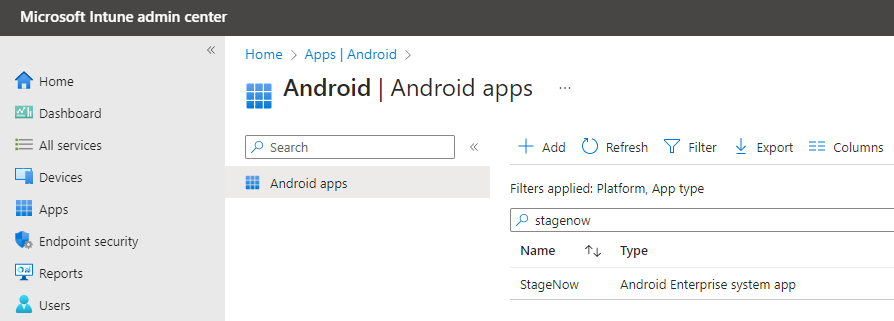 Habilitar la aplicación StageNow en dispositivos Android