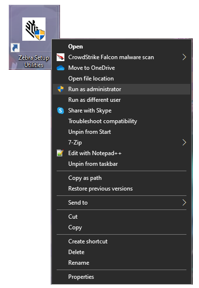 Getting Error "Unable to write to C:\Program Files (x86)\Zebra ...