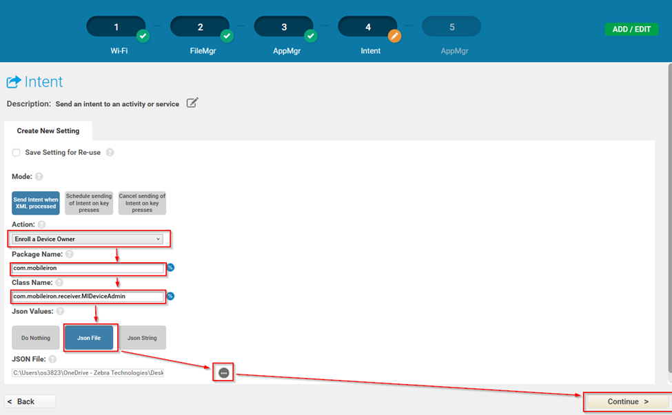 StageNow를 사용하여 MobileIron Core에 장치 등록(이제 Ivanti가 인수한 MobileIron의 OnPrem ...