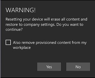 Resetting the TC70x Windows 10 Mobile IoT