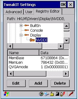 WAP3 CE5.0 Windows CE 5.0에서 화면 크기를 전체 VGA로 변경