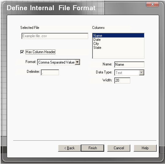 テキスト ファイル (*.asc、*.csv、*tab、または *.txt) データベースに直接接続する CardStudio